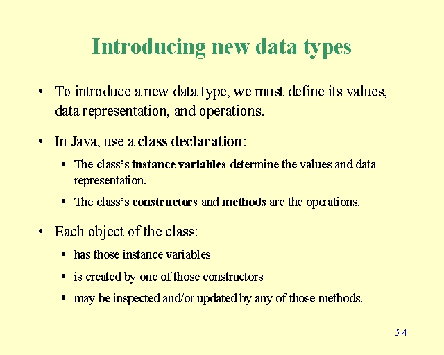 Introducing new data types